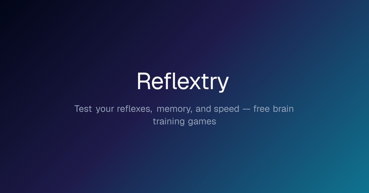 Reflextry - Test Your Accuracy & Reflexes | Free Brain Training Games